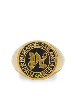 Palm Angels Monogram Signet Band Ring - Gold