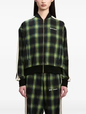Palm Angels Logo-embroidered Plaid Bomber Jacket