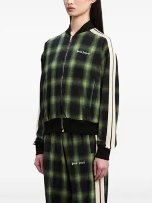 Palm Angels Logo-embroidered Plaid Bomber Jacket