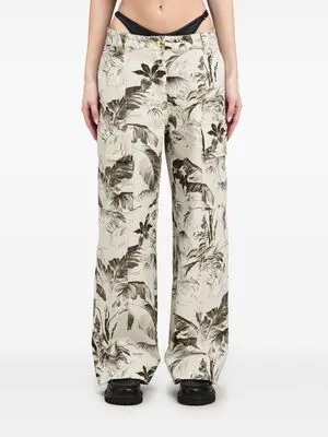 Palm Angels Jungle Wide-leg Cargo Trousers