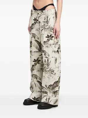 Palm Angels Jungle Wide-leg Cargo Trousers