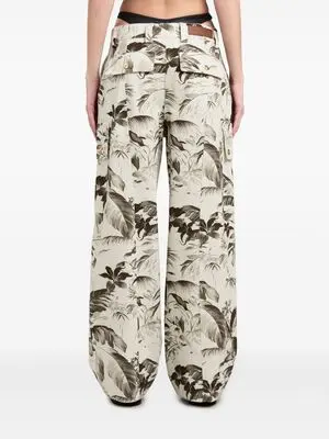 Palm Angels Jungle Wide-leg Cargo Trousers