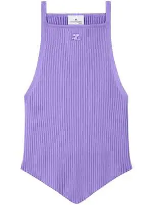 COURREGES Rib-knit Tank Top - Purple