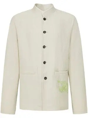 Shanghai Tang Dragon-embroidered Herringbone Jacket