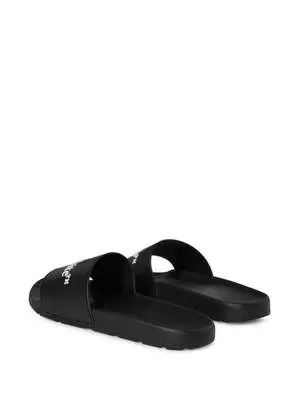 Off-White Logo-print Slides - Black