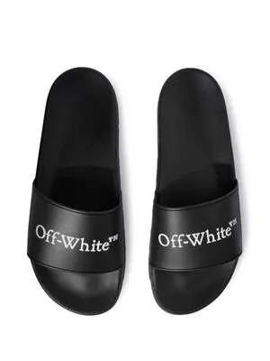 Off-White Logo-print Slides - Black