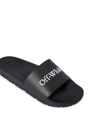 Off-White Logo-print Slides - Black
