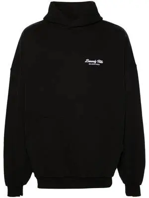 Balenciaga Beverly Hills Embroidered Hoodie - Black