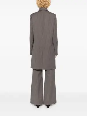 Victoria Beckham Jacquard Single-breasted Coat - Brown
