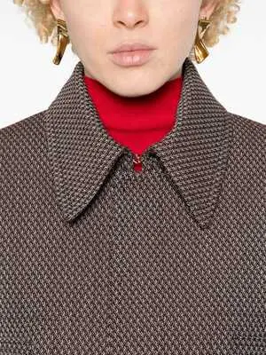 Victoria Beckham Jacquard Single-breasted Coat - Brown