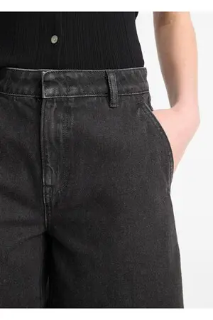 Vince Cotton Mid-rise Longline Short