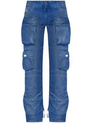 Attico Low-rise Cargo Jeans - Blue
