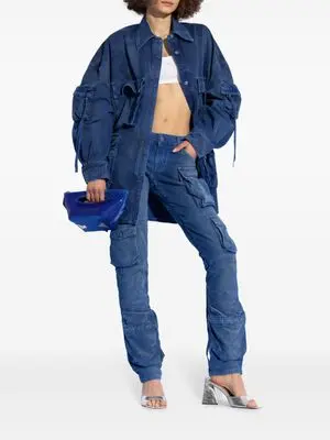Attico Low-rise Cargo Jeans - Blue
