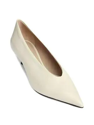 Le Monde Beryl Babouche Calf Leather Pumps - Neutrals