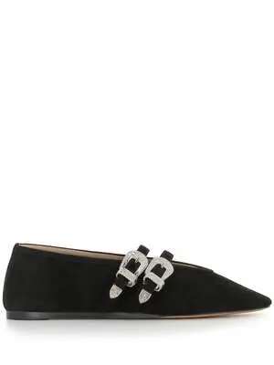 Le Monde Beryl Claudia Buckled Ballerina Shoes - Black