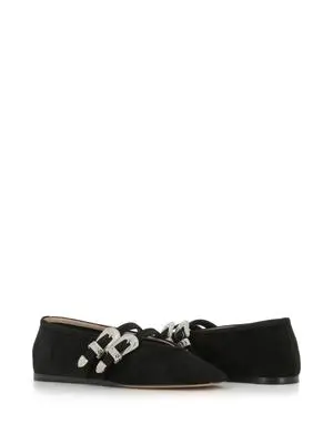 Le Monde Beryl Claudia Buckled Ballerina Shoes - Black