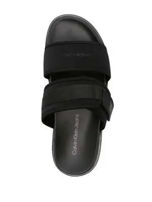 Calvin Klein Double Logo-print Slippers