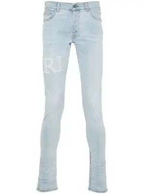 Amiri Bandana-jacquard Logo Appliqué Jeans