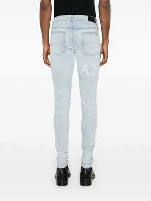 Amiri Bandana-jacquard Logo Appliqué Jeans