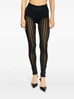 Attico Semi-sheer Striped Leggings