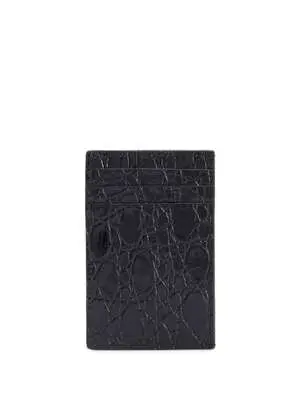 GIUSEPPE ZANOTTI Albert 2.0 Crocodile-print Leather Card Holder - Black