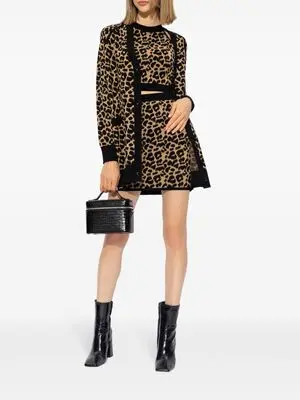Max Mara Tenore Leopard-intarsia Cardigan