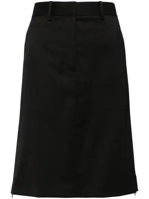 Helmut Lang Straight Wool Skirt - Black