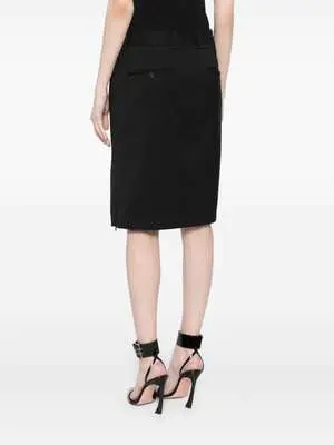 Helmut Lang Straight Wool Skirt - Black