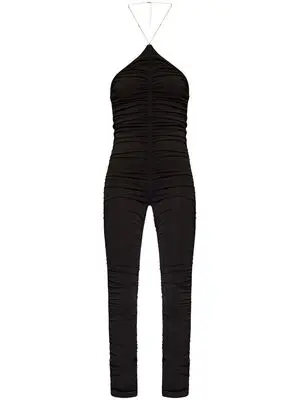 Attico Chain-link Halterneck Jumpsuit - Black