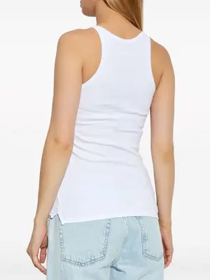 Zadig&Voltaire Alba Logo Plaque Cotton Tank Top - White