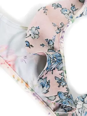 Zimmermann Halliday Spliced Frill Bikini Top - Pink