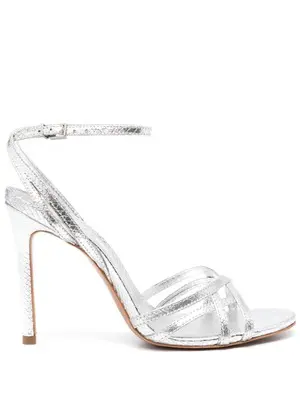 Schutz 110mm Snakeskin-effect Leather Sandals