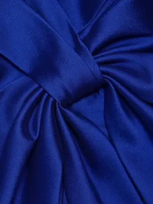 Badgley Mischka Satin Mikado Bow Mermaid Gown