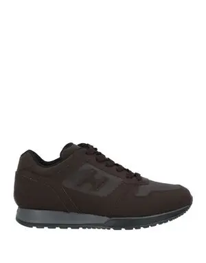 Hogan Leather And Textile Sneakers - Brown