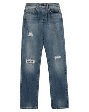 TWINSET Straight-leg Distressed Denim Jeans - Blue
