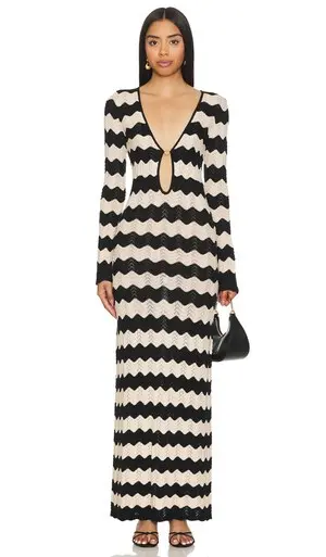 CAPITTANA Ella Stripes Knitted Maxi Dress