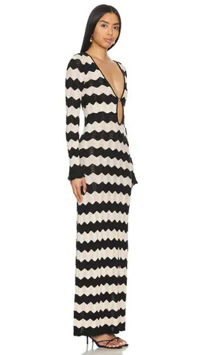 CAPITTANA Ella Stripes Knitted Maxi Dress