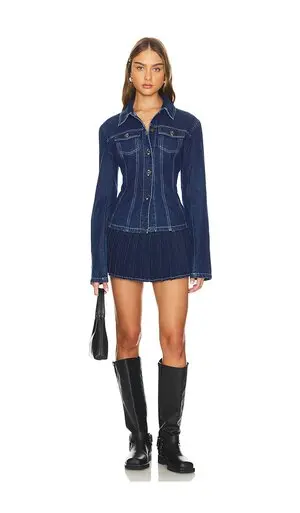 Lioness Rider Mini Skort - Blue Denim
