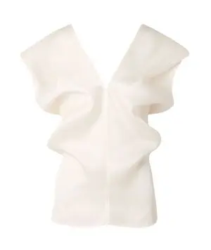 Khaite Ami Draped Silk-gazar Top