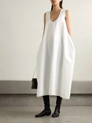 Khaite Coli Cotton-poplin Midi Dress