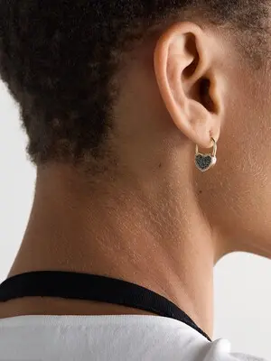 Yvonne Léon Créole Cadenas Coeur Single Earring - Black