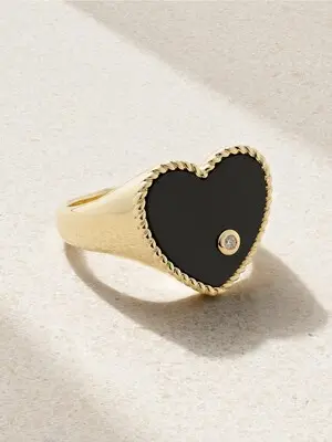 Yvonne Léon Chevalière Coeur Ring - Black