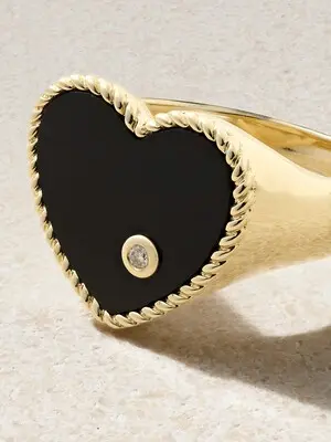 Yvonne Léon Chevalière Coeur Ring - Black