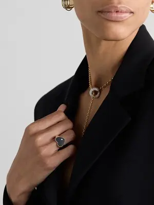 Yvonne Léon Chevalière Coeur Ring - Black