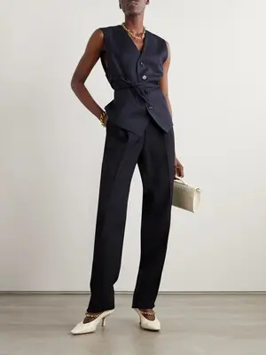 Bottega Veneta Belted Wool Waistcoat - Black