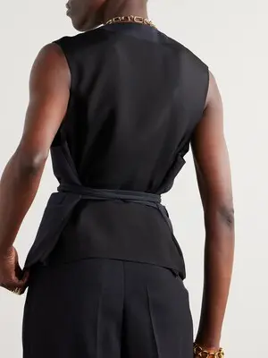 Bottega Veneta Belted Wool Waistcoat - Black