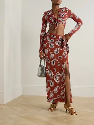 Rabanne Paisley-print Maxi Skirt