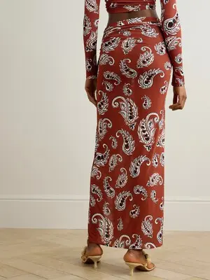 Rabanne Paisley-print Maxi Skirt