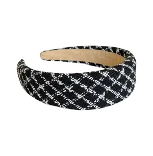HEADBANDS OF HOPE Plaid Padded Headband - Black