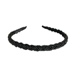 HEADBANDS OF HOPE Beaded Braided Headband - Black